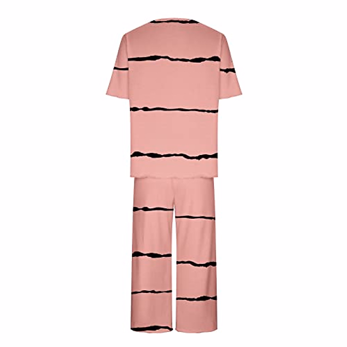 MRGIINRI Pajamas for Women 2023 Summer Trendy Short Sleeve Sleepshirt and Capri Pants Pjs Sets Loungewear with Pockets