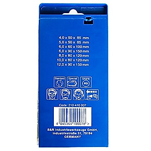 S&R Concrete Stone Masonry Drill Bit Set Made in Germany with Round Shaft 7 Pcs 4x85, 5x85, 6x100, 6x150, 8x120, 10x120, 12x150 mm - Professional Quality