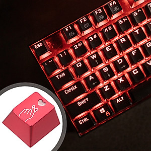 SOLUSTRE Mechanical Keyboard Key Metal keycap Decked keybaord red Heart keycap Decorative keycap mechanicalkeyboard Keyboard Enthusiasts keycap Aluminum Alloy Game Console Personality