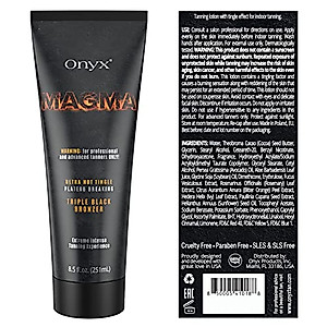Onyx Magma Tingle Tanning Lotion for Advanced Tanners - Triple Dark Tingle Tanning Lotion for Tanning Beds, Indoor Tanning Lotion with Bronzer for Black Tan Results, Thermal Active Formula