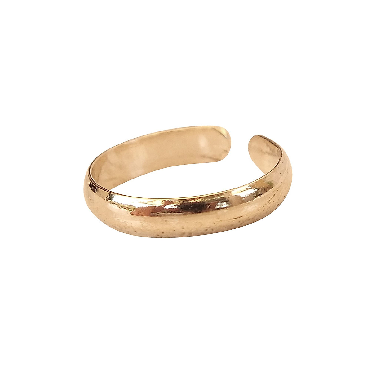 Handmade Gold Plain Band Adjustable Toe Ring, Yellow Gold Plated over Sterling Silver, Classic Dainty Open Toe, Pinky or Knuckle Rings for Women, By MiYa Jewelry Creations