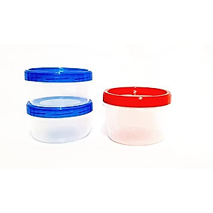 Durx-litecrete (10 Ounce 10 Pack Twist cap Deli Containers Clear Bottom With Blue Top Screw on Lids Twist Top Food Storage Freezer Containers