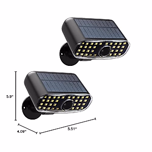 Solar Lights Outdoor 2 Pack Solar Motion Sensor Security LED Lights,3 Lighting Modes IP65 Waterproof Wireless Solar Wall Lights,Bright for Patio Front Door Garage Garden Fence Yard Deck(Daylight)