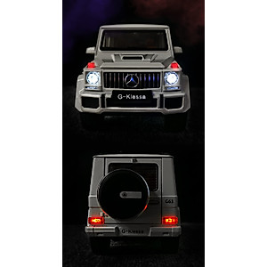 iLooboo Alloy Collectible White Benz G63 AMG Toy Vehicle Pull Back Die-Cast Car Model with Lights and Sound