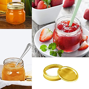 TinQee 8oz 24pcs Mason Jars, Glass Mason Canning Jars with Golden Lids and Bands for Food Storage, Jam, Honey, Jelly, and Wedding Favors (8oz / 24 Pack)
