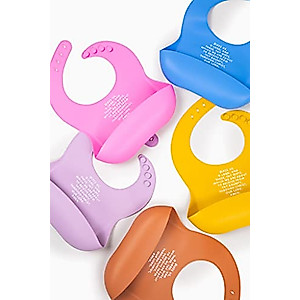 Be A Heart Catholic Silicone Bibs for Babies & Toddlers, Meal Blessing Prayer Bib, Baby Baptism Gift (Ube)