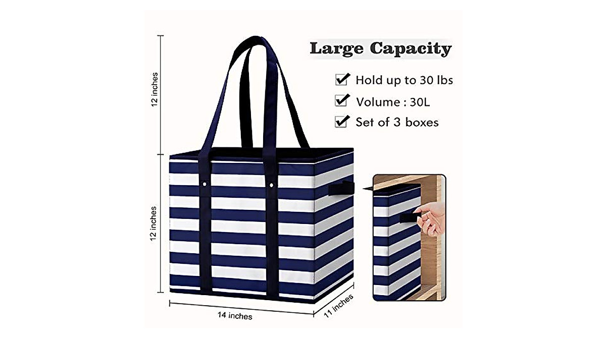 WISELIFE Reusable Grocery Bags - Eco-Friendly & Collapsible