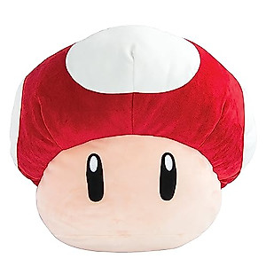 Club Mocchi- Mocchi- Nintendo Super Mario Plush - Red Mushroom Plushie - Collectible Jumbo Plushies - 22 Inch