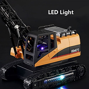 Adepe RC Truck Crawler Tower Crane Model Lifiting Cable Remote Control Excavator Tractor Digging Engineering Toy Construction Vehicle, Electric Crane Crawler Vehicle Toy Car Birthday Gifts