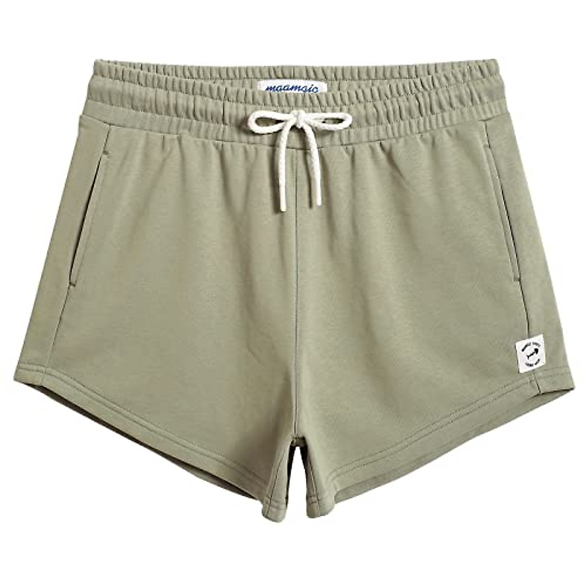 maamgic Sweat Shorts Women Casual Drawstring Cotton Shorts Comfy Elastic Waist Gym Athletic Running Workout Shorts for Women Gray Green