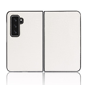 Zhusha PU Leather Anti-Scratch PC Hard Case Cover Compatible with Microsoft Surface Duo 2 (Color : White)