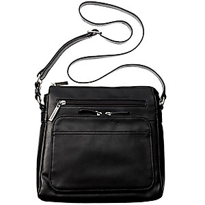 Giani Bernini Nappa Leather Front Zip Cross-body - One Size | Black/Silver