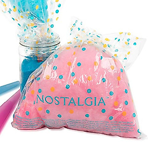 Nostalgia Cotton Candy Party Kit, 3 Flavors, 4 Reusable Cones, 10 Floss Bags