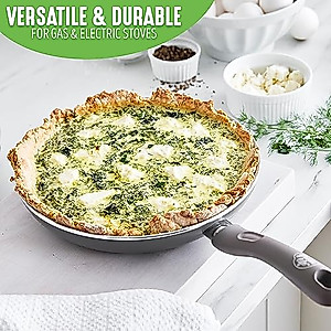 GreenLife Sandstone Healthy Ceramic Nonstick 10” Frying Pan Skillet, PFAS=Free, Dishwasher Safe, Gray