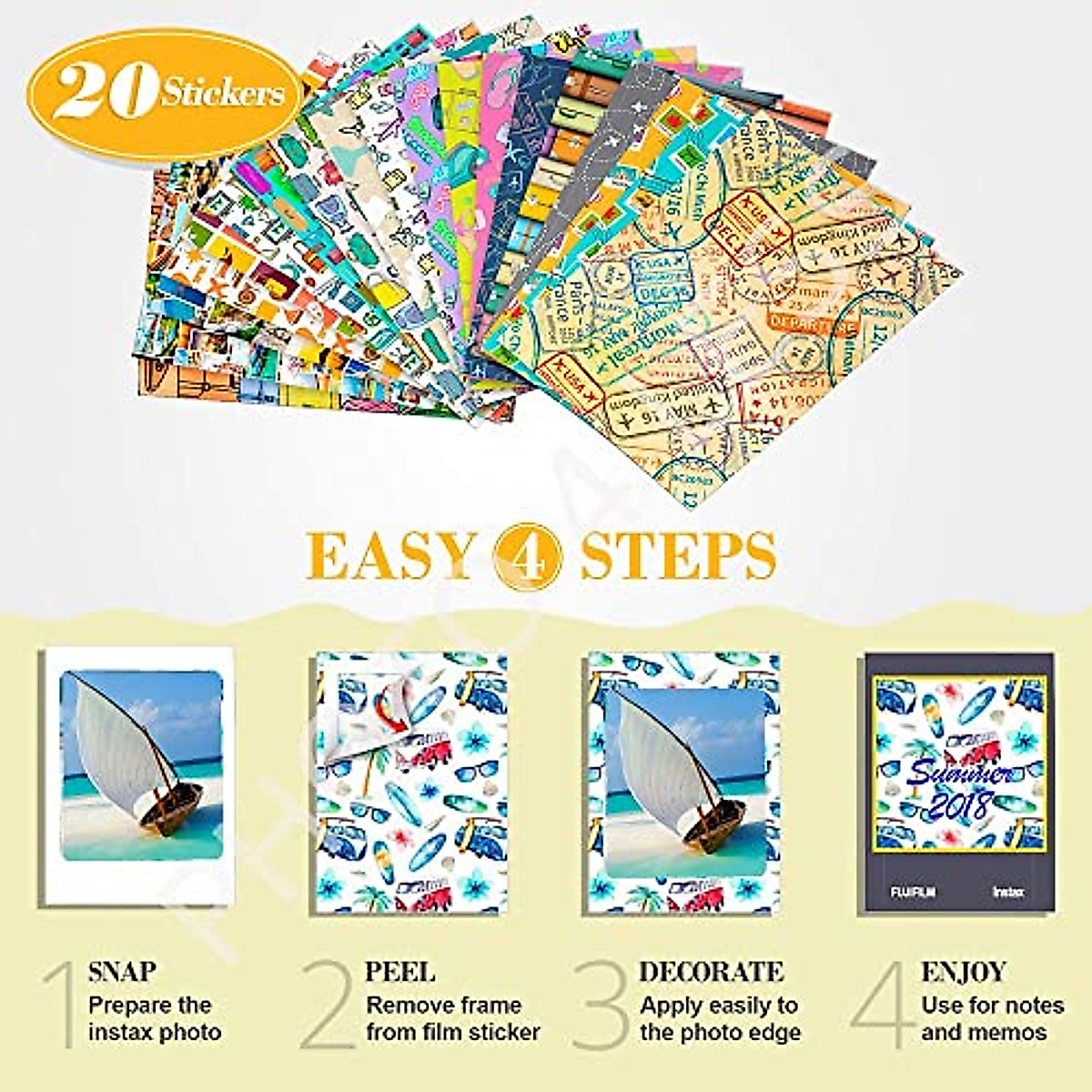 Fujifilm Instax Mini 11 Instant Camera - Blush Pink (16654774) + Fujifilm Instax Mini Twin Pack Instant Film (16437396) + Single Pack Rainbow Film + Case + Travel Stickers