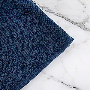 Rae Dunn Hand Towels, Embroidered Decorative Hand Towel for Kitchen and Bathroom, 100% Cotton, Highly Absorbent, Two Pack, 16x28, Embroidered Navy