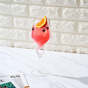 Straw Wine Glass, Spiral Vampire Wine Glass | 16oz | Stemmed Wine Glasses With A Built-In Straw, Creative Cocktail Glassware - Champagne, Gin & Tonic, Juice, Water - Ideal Birthday Cup, Gift, Wedding