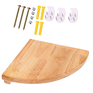 VOSAREA 2 Sets Wall Mounted Storage Shelves Decorative Shelving Hanging Storage Rack Floating Bookshelf Small Shelf Display Shelf Floating Wall Shelves Corner Bookshelf Wooden Corner Shelf