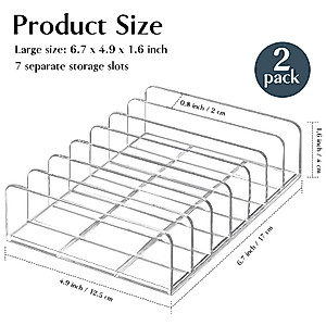 TUZAZO 2 Pack Acrylic Eyeshadow Palette Makeup Organizer - 7-Section Makeup Palette Organizer - Cosmetics Display Storage Holder for Eyeshadow Palettes Blush Contour Kits Sunglasses
