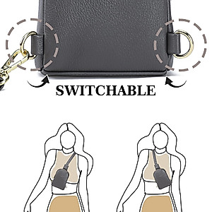 INICAT Small Crossbody Sling Bags for Women Vegan Leather Cell Phone Purse Fanny Packs for Women Men(Gray)