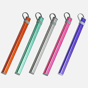 Nuhikap 2X Chopsticks Storage Tubes Aluminum Alloy Box Case for Titanium Chopsticks Storage Box Without Chopsticks Green & Gray