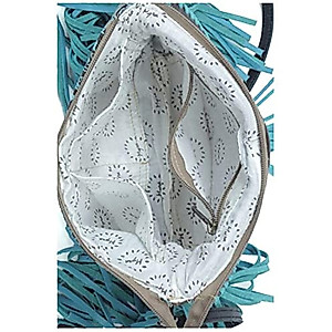 Myra Bag Women's Effervescence Leather And Hair-On Tooled Turquoise One Size