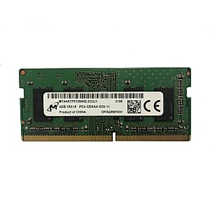 MICRON 4GB DDR4 3200MHz PC4-25600 1.2V 1R x 16 SODIMM Laptop RAM Memory Module MTA4ATF51264HZ-3G2J1, OEM Package