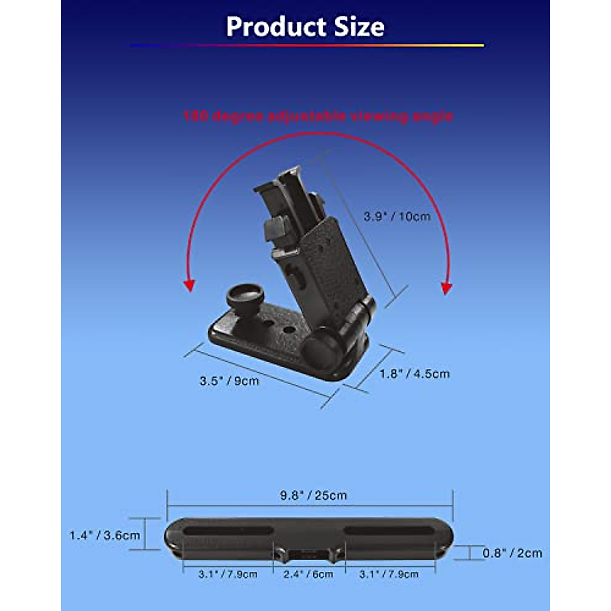 UEME Car Headrest Mounts, Angle Adjustable Headrest Dual Screen DVD Player Mount Holders, 2 Mounting Brackets WONNIE/FANGOR/Sylvania Dual Screen DVD Players