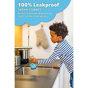 JARLSON kids water bottle with straw - CHARLI - insulated stainless steel water bottle - thermos - girls/boys (Shark 'Star', 12 oz)