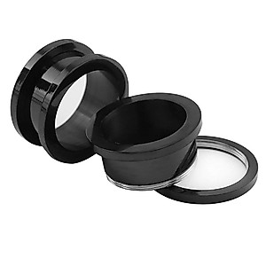 CABBE 18 pcs Ear Tunnels Kit 14G-00G Stainless Steel Screw Fit 9 Sizes Gauges Plugs Set Stretcher Expander Body Piercing Jewelry, Black