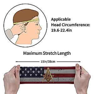 USA Mason Flag Gainesville Masonic Sports Headbands Unisex Yoga Non-Slip Quick-Drying Workout Hairband