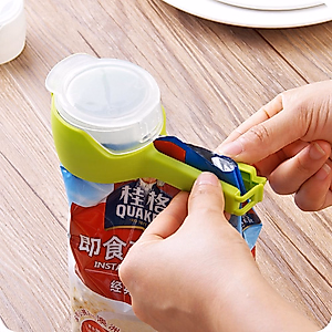 Prinaight Food Storage Bag Sealing Clips Plastic Cap Sealer Clip with Pour Spouts Snack Candy Storage Fresh Clamp Kitchen Organizer (Grey)