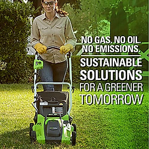 Greenworks 40V 16" Cordless Electric Lawn Mower, 4.0Ah Battery and Charger Included
