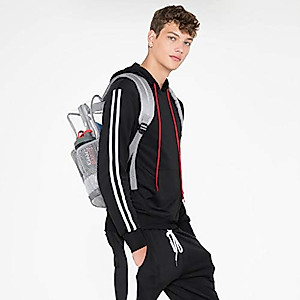 SMARTY Heavy Duty Clear Backpack V6 Durable Transparent See Through Bag (Medium, Gray)