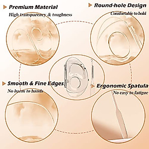 Penugo 180 Degree Folding Acrylic Makeup Mixing Palette, Plastic Foundation Makeup Facial Palette with Felt Bag, Transparent Spatula Tool for Eyeshadow Liquid Foundation Cosmetic Pigment Mixing