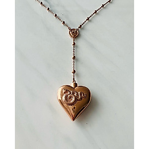 Rose Gold Saint Lana Rey LDR Style Stash Necklace/Rosary Chain/Hollow Pendent/Heart Shaped With Snakes and Spoon