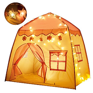 Kids Princess Tents for Girls Toys, Princess Castle Playhouse Tent, Indoor & Outdoor Toys Play Tent for 3+ Year Old Girls Kids Birthday Gift, Imaginative Games