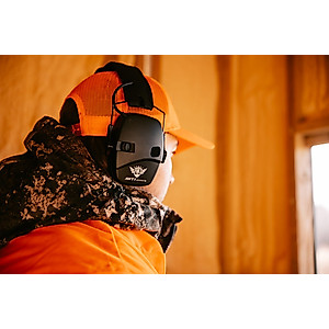 AK AKT1 Sport Cadre Low-Profile Electronic Sound Amplification Slim Safety Earmuff, For Shooting Range, Pistol, Rifle, Mowing, Construction, Work Shops, NRR 22dB