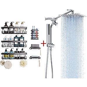 Veken SHOWER CADDY&RAIN SHOWER HEADS WITH HANDHELD SPRAY COMBO