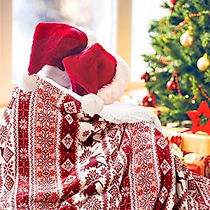 inhand Sherpa Christmas Throw Blanket for Adults, Fleece Flannel Holiday Blankets and Throws, Cozy Warm Fuzzy Fluffy Soft Throw Blankets for Couch Bed, Gifts for Women Men & Kids(51" x 63", Red)