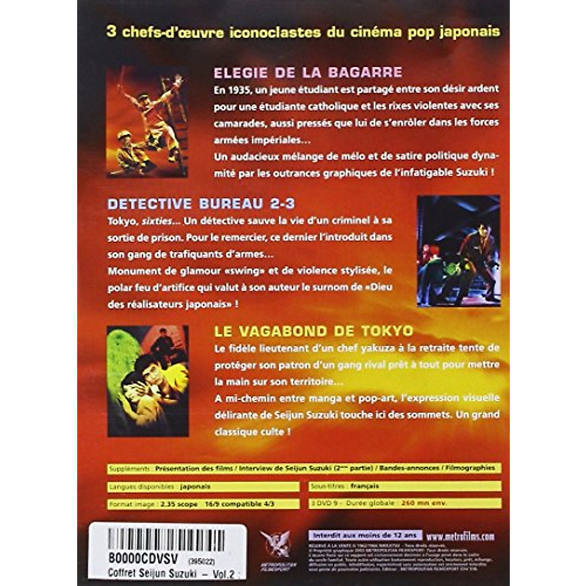 Coffret Seijun Suzuki - Vol.2 : Détective Bureau 2-3 / Le vagabond de Tokyo / Elégie de la bagarre - Édition 3 DVD