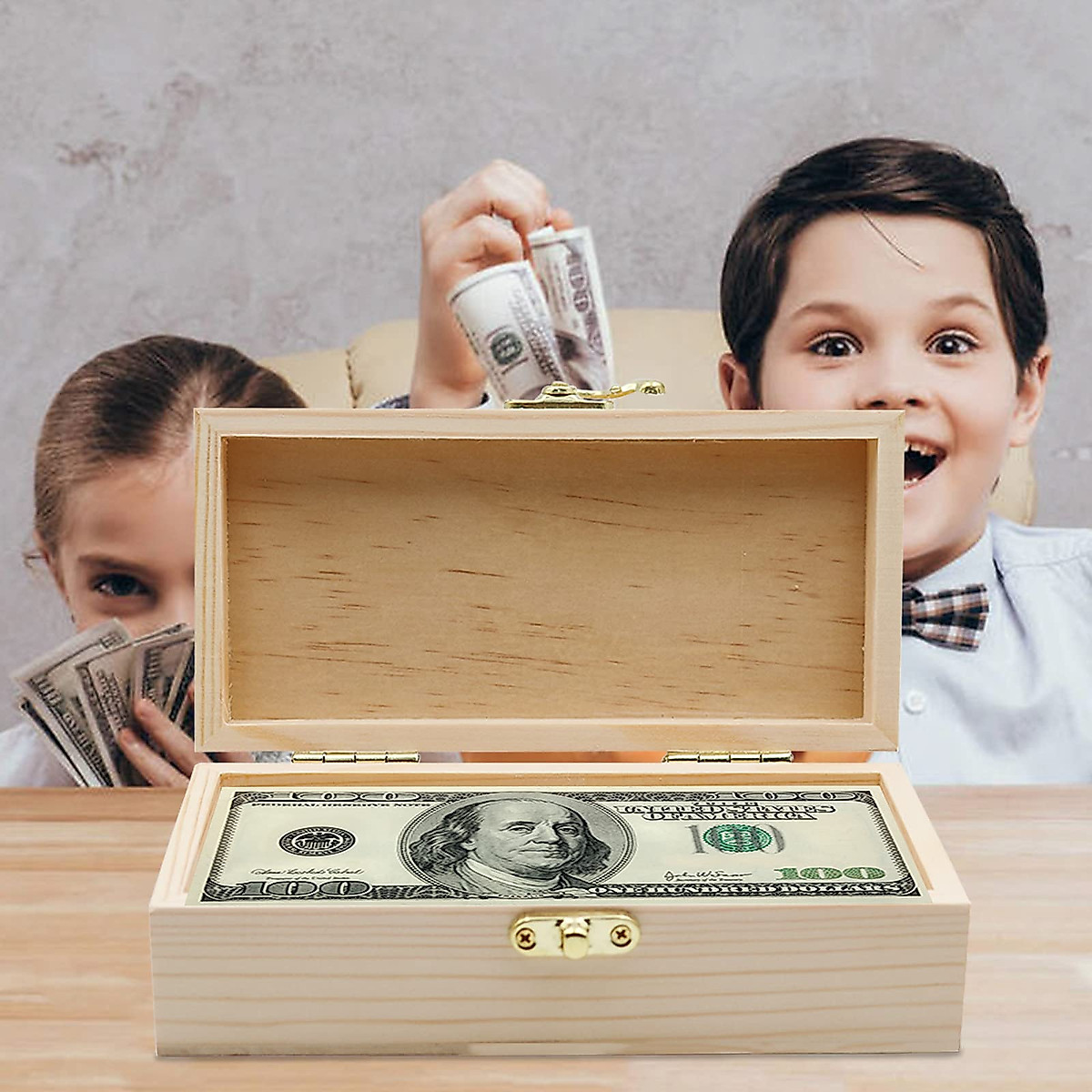 Wooden Lockable Currency Tray, Single Row Currency Tray, Cash Organizer Money Storage Box, Money Organizer for Cash (Wood Color)