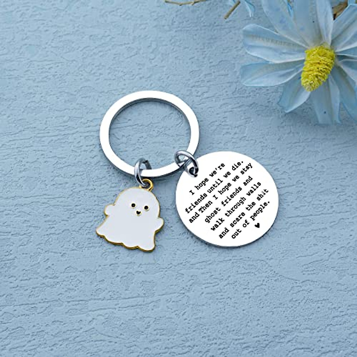 Lamdo Funny Keychain Friendship Gifts for Women Cute Best Friend Unique Birthday Soul Sisters Bestie Classmates (Silver)
