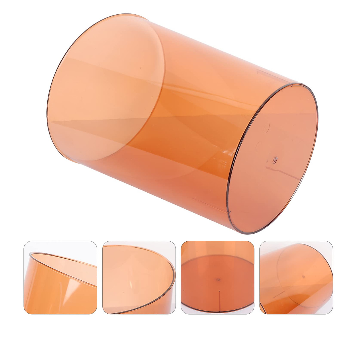 Amosfun Plastic Slim Round Small Trash Can Wastebasket Garbage Container Bin Pot for Bathroom Bedroom Kitchen Home Office Orange