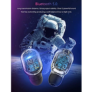 GPEESTRAC True Wireless Earbuds, Bluetooth 5.0 Headphone, in-Ear Button Control Hi-Fi Stereo Sound IPX5 Waterproof, Built-in Mic Earphones Gift for Work Sport Gym Travel Running