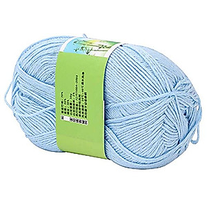 Jeanoko Popular Medium-Fine Bamboo Charcoal Line Cotton Woven Sweater Scarf Yarn with a Crochet for Knitting Crocheted Work(Sky Blue) Yarn
