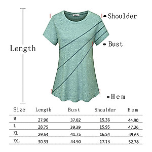 AxByCzD Running Shirts Women Workout Yoga Short Sleeve Tops Crew Neck Gym Casual Jogging Pilates Summer SportwearGrey Medium
