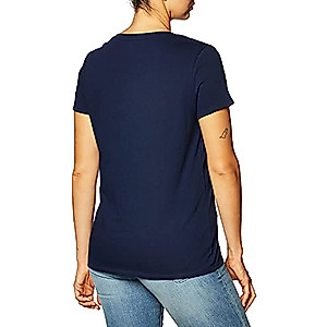 Calvin Klein Women's Short Sleeve V-Neck T-Shirt, Nu Navy, Small