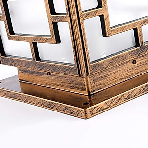 XMFXIAO Column Headlight Outdoor Waterproof Aluminum Glass Stigma Lamp Garden Light Pillar Wall Light Garden Villa Home Super Bright Door Post Light E27 Lighting Floor Lamps