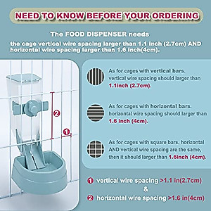 RUBYHOME Pets Food Hanging Bowl for Crates & Cages Hanging Pet Cage Feeder for Small Animals Cats Puppies Ferrets Rabbit Automatic Feeder